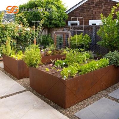 Cina La piantatrice del giardino del metallo di personalizzazione inscatola la piantatrice d'acciaio della depressione di Corten 1200mm in vendita