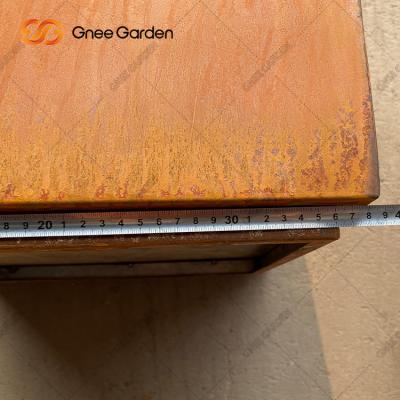 Cina Spessore rettangolare d'acciaio di Rusty Nursery Planter 2mm del metallo di vaso del fiore di Corten in vendita