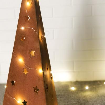 Cina il giardino del metallo di Natale di 500mm orna gli ornamenti del giardino di Corten con il LED in vendita