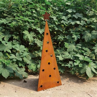 Cina il giardino del metallo di Natale di 500mm orna gli ornamenti del giardino di Corten con il LED in vendita
