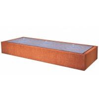 China Weather Resistant Rusted Steel Water Feature 600mm Rectangular for sale