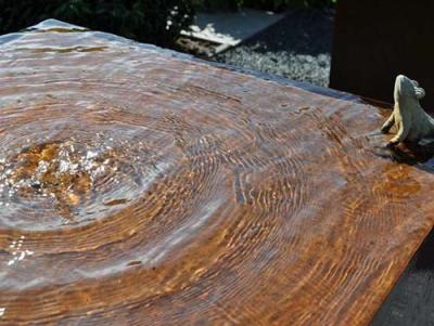Cina il giardino quadrato del metallo di 1100mm orna la caratteristica d'acciaio dell'acqua di Corten in vendita