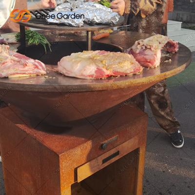 Cina Il rivestimento di cottura all'aperto d'acciaio della ruggine della griglia del BARBECUE di Pit With del fuoco delle griglie di Corten mangia fuori in vendita