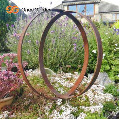Cina Lo SGS ha certificato i paesaggi di Rusty Metal Ring Sculpture Outdoor dell'acciaio di Corten della ruggine in vendita