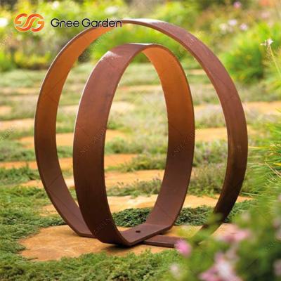 Cina Lo SGS ha certificato i paesaggi di Rusty Metal Ring Sculpture Outdoor dell'acciaio di Corten della ruggine in vendita