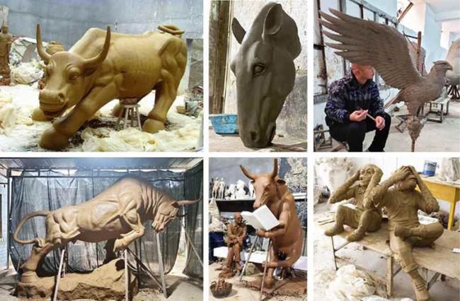 Scultura all'aperto a grandezza naturale del metallo della fabbrica della statua animale bronzea su ordinazione del mestiere