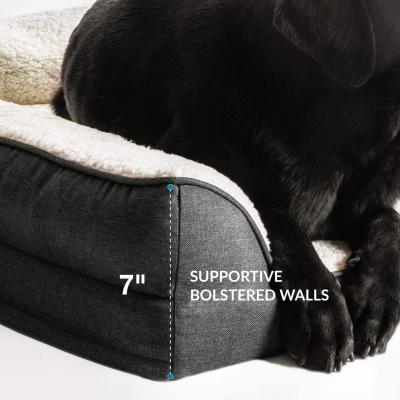 China SGS Memory Foam Dog Bed With Removable Washable Cover Polyester for sale