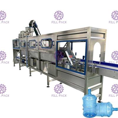 China Sanitary 3 In 1 Barrel Filling Line With Light Checker for sale