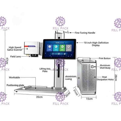 China 20W Desktop Laser Printing Machine for Date and Batch Code Marking on Cartons and Wine Bottles for sale