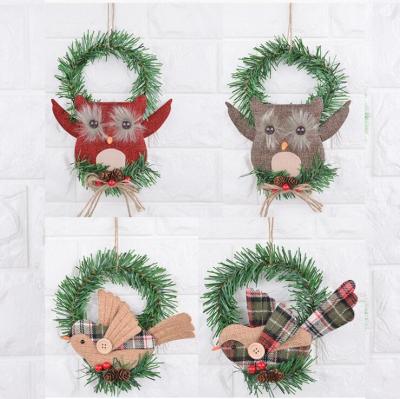 China owl bird design Door Christmas Wreath Decoration for Windows and Kid's Room Decoration for sale