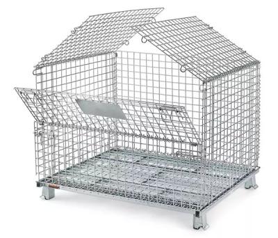 Cina Il nastro metallico di stoccaggio dell'officina Mesh Container Cage Galvanized/polvere ha ricoperto in vendita