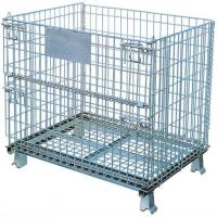 China Hot Dipgalvanized Wire Mesh Container Durable Wire Metal Storage Cage With Wheels for sale