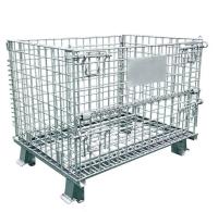 China Foldable 400kg Metal Mesh Storage Containers Galvanized Rolling for sale