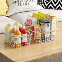 China Home Snacks Rectangle Small Wire Storage Basket Black Silver White for sale
