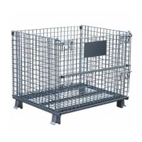 China Galvanized 700kg Stackable Mesh Pallet Cages For Warehouse for sale
