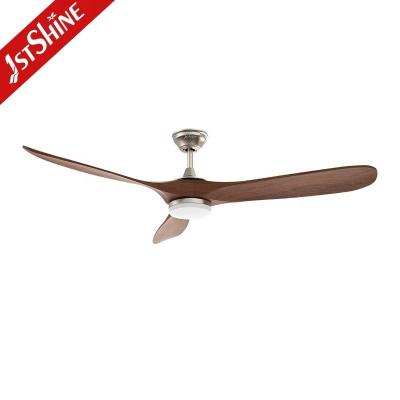 Cina Ventilatore di soffitto intelligente a controllo remoto con 3 lame di legno naturale e materiale di corpo della lampada in metallo in vendita