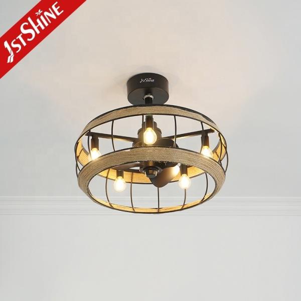 1stshine Ceiling Fan with Light Cooling Air Light and Southeast Asian Style Hand Woven