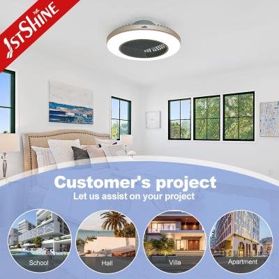 China Metal Lamp Body Ceiling Fan with Dimmable LED Light Easy to Remove/Install Flush Mount for sale