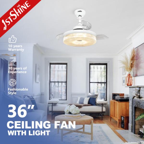 Quality CE Smart Wifi Control Invisible Ceiling Fan Light for Bedroom 36 Inch for sale
