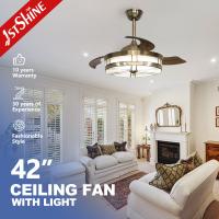 China Cooling Air and Light Function 1stshine Copper Decorative LED Ceiling Fan 3*PC Blades for sale