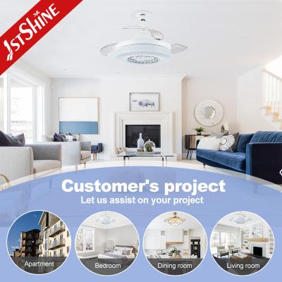 China Retractable 42 Inch Bladeless LED Ceiling Fan Indoor Remote Control for sale