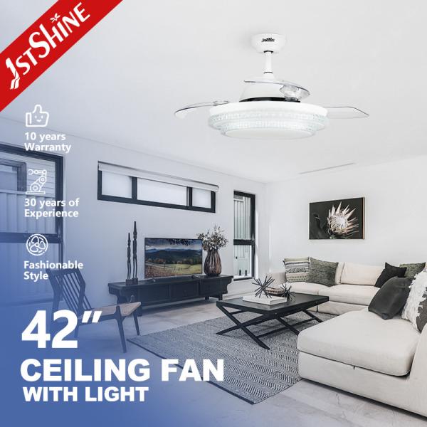 Quality Invisible 42 Inch Smart Bedroom Ceiling Fan With LED Light CE Approved for sale