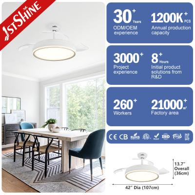 China Design Contemporâneo Ventilador de Tecto LED de 5 Velocidades com Láminas Escondidas à venda