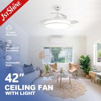 China Standard Wind LED Ceiling Fan with Retractable PC Blades and Air Conditioning Function for sale