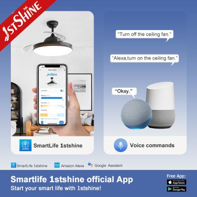 China Modern Style 2- 1stshine LED Ceiling Fan with Remote Control and Retractable Design for sale