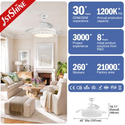 China Ventilador de teto LED de alta luminosidade com lâminas ocultas à venda