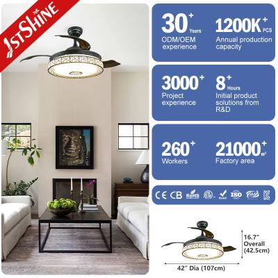 Cina 42 pollici Musica multifunzione lame nascoste soffitto ventola luce illuminazione soluzioni di servizio in vendita