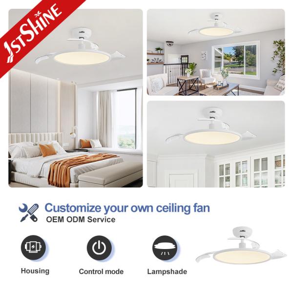 Quality 42 Inches Smart Led Ceiling Fan , Dc Motor Invisible Ceiling Fan For Bedroom for sale