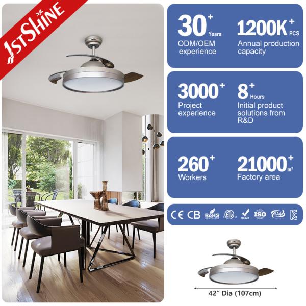 Quality 42" 3 Plastic Blades Retractable Ceiling Fan With Remote Control for sale