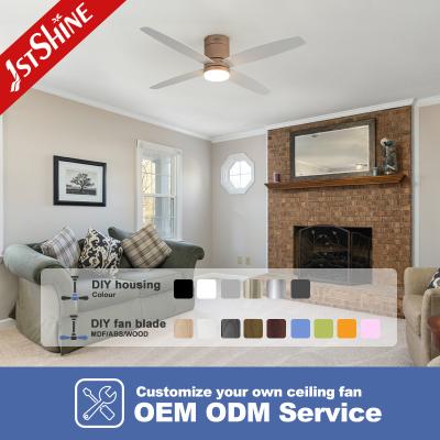 China Modern Design 6 Speeds MDF Blades Ceiling Fan Light Rose Gold Color and Low Profile for sale