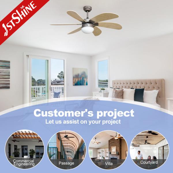 230V/50Hz Input Voltage Ceiling Fan with Pull Chain and LED Light Kit 1stshine OEM Color