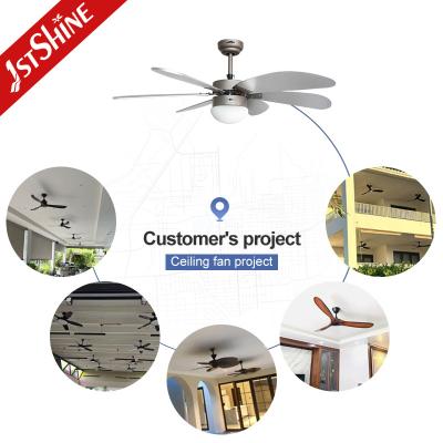 China Simple Home 6 MDF Blades Silver Color Ceiling Fan with Remote Control and AC/DC Motor for sale