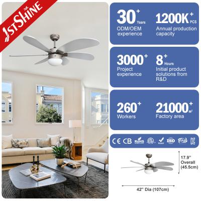 China Simple Home 6 MDF Blades Silver Color Ceiling Fan with Remote Control and AC/DC Motor for sale