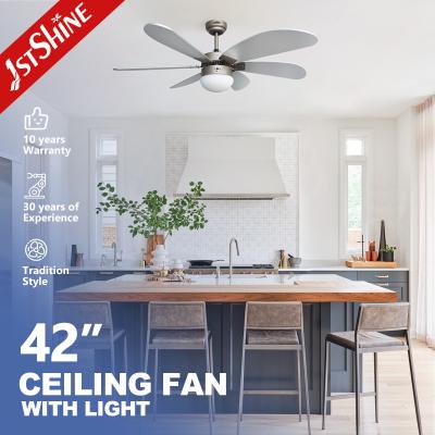 China Simple Home 6 MDF Blades Silver Color Ceiling Fan with Remote Control and AC/DC Motor for sale