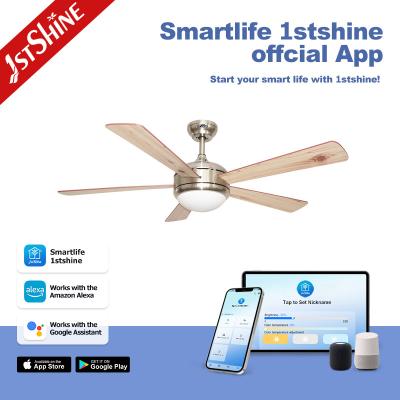 China OEM Controle remoto Ventilador de teto LED moderno com 5 lâminas de MDF à venda