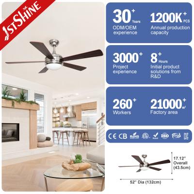 China OEM Controle remoto Ventilador de teto LED moderno com 5 lâminas de MDF à venda