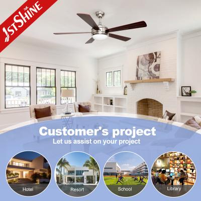 China OEM Controle remoto Ventilador de teto LED moderno com 5 lâminas de MDF à venda