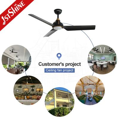 Cina Certificato ETL 1stshine Ventilatore di soffitto a LED in colore nero con materiale ABS in metallo remoto in vendita