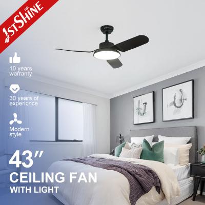 China Modern 43-inch Black LED Ceiling Fan with Silent Motor and Air Conditioning Function for sale