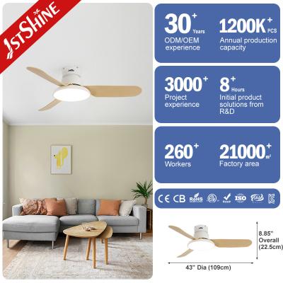 China Nordic Style Flush Mounted LED Ceiling Fan with 3 Blades and 6000k Color Temperature for sale
