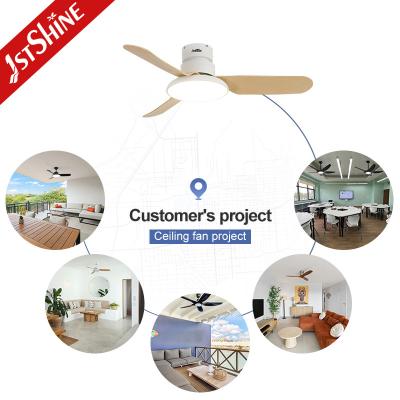 China Nordic Style Flush Mounted LED Ceiling Fan with 3 Blades and 6000k Color Temperature for sale