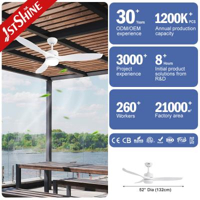 Cina Un ventilatore da soffitto bianco di 3 lame di plastica LED, ventilatore da soffitto impermeabile con il motore leggero di CC in vendita