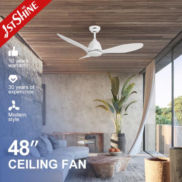 Quality Energy Saving Remote Control Ceiling Fan with 3 Plastic Blades in White Decorative Design for sale