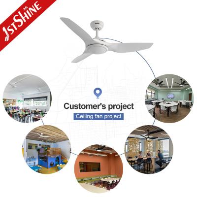 China Modern Design LED Ceiling Fan Smart Remote Control and Fancy Design with White ABS Blades for sale