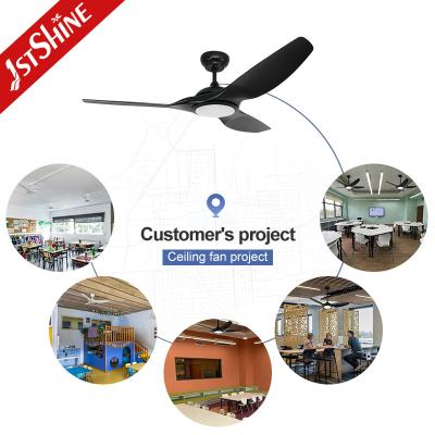 China Ventilador de techo LED moderno de 52 pulgadas / OEM con iluminación de 3 colores y control remoto en venta
