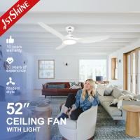 Quality ROHS 52 Inch White Low Noise Large Airflow Ceiling Fan Led Five Speeds Remote for sale